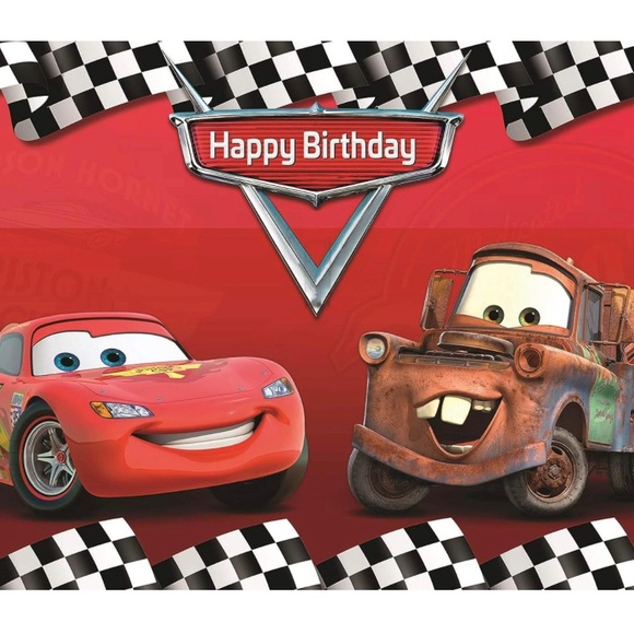 Party Supplies | Cars Themed Happy Birthday Banner Decorations Poster ...